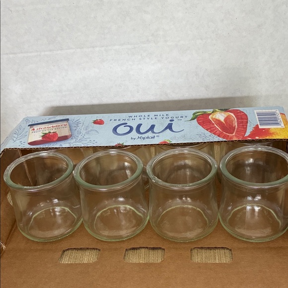 Oui | Art | Glass Oui Yogurt Jars Set Good For Decorations Art And ...